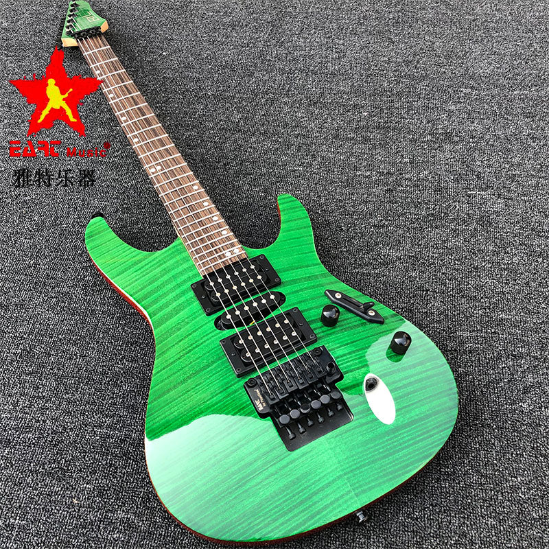 EART electric guitar, green paint, tiger maple veneer, ultra-thin body ...